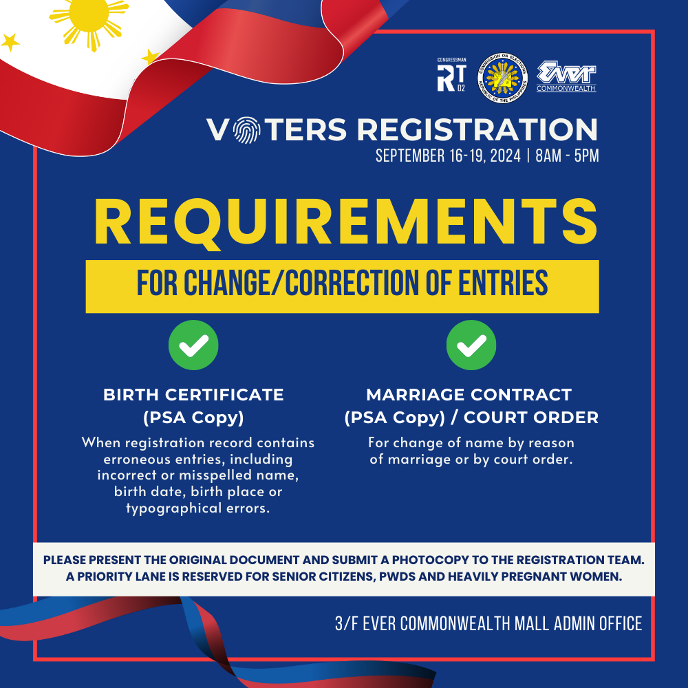 COMELEC Satellite Voters Registration at Ever Commonwealth
