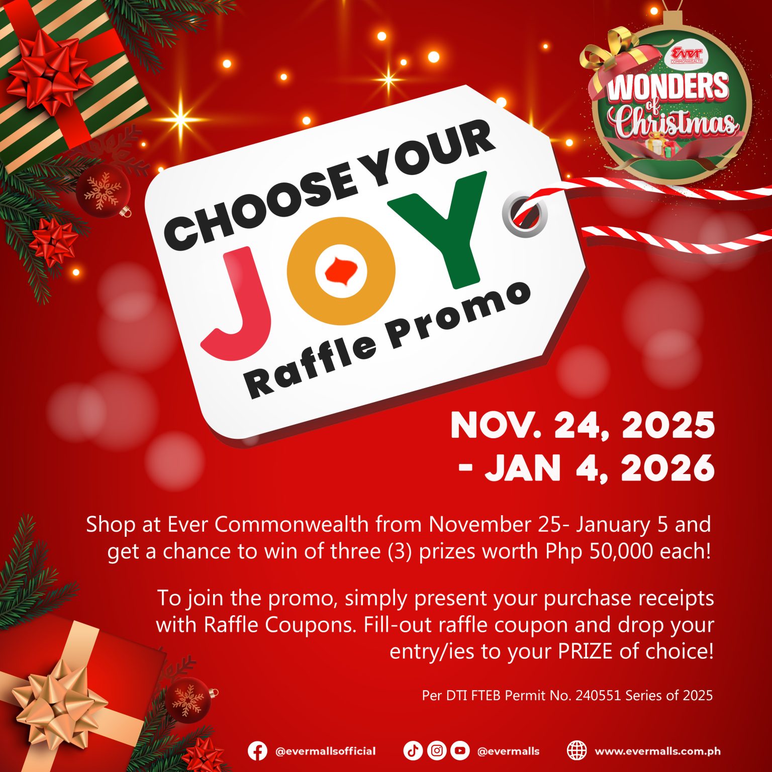 Choose Your JOY Raffle Promo - Ever Commonwealth